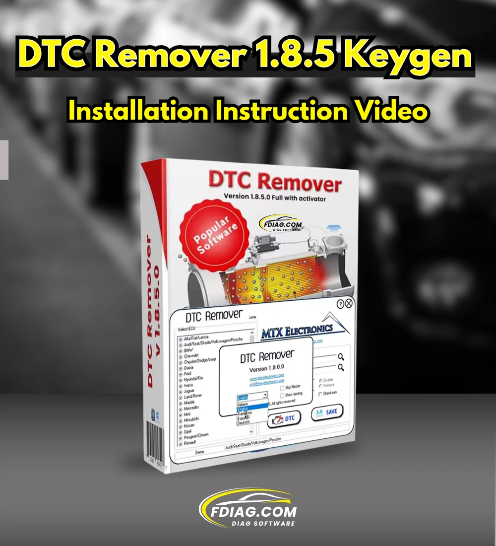 DTC Remover 1.8.5.0 For KESS KTAG FGTECH OBD2 Software With Keygen